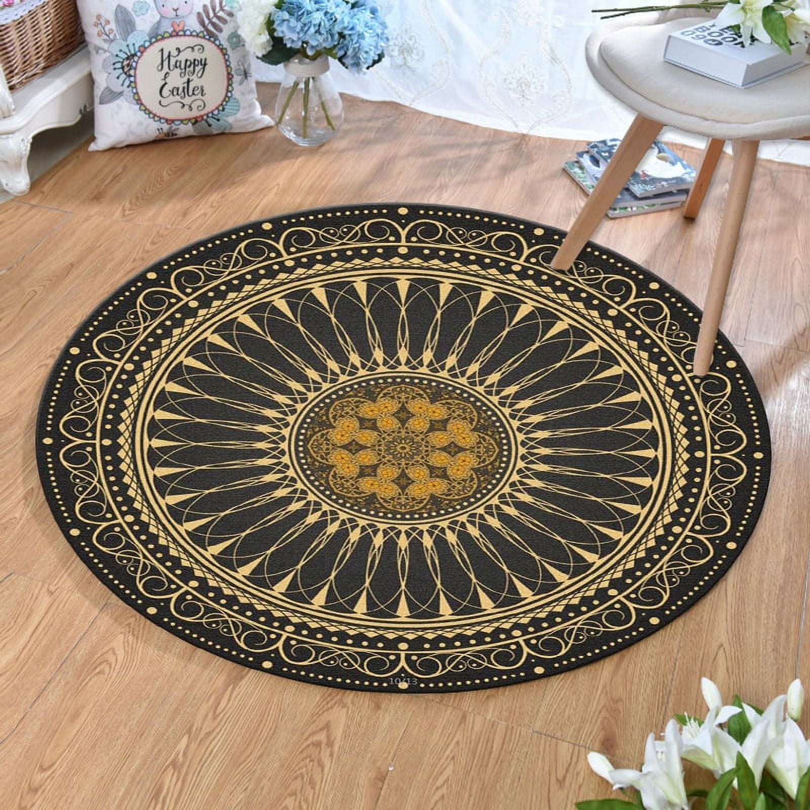 American Vintage Round Rug Living Room Bedroom Bedside Rug Simple ...