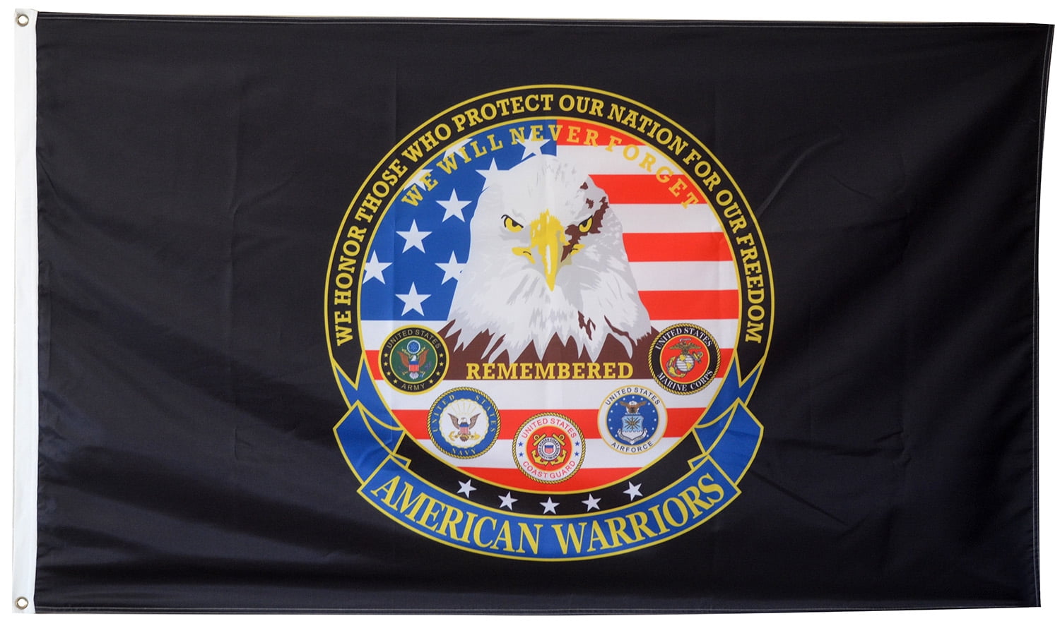 We Support Our Troops Flag American Warriors Remembered Flags Polyester ...