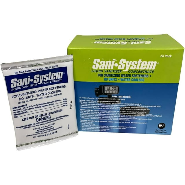 American Water Solutions SS24WS Pro Products Sani-System Liquid Sanitizer Concentrate for Water ...