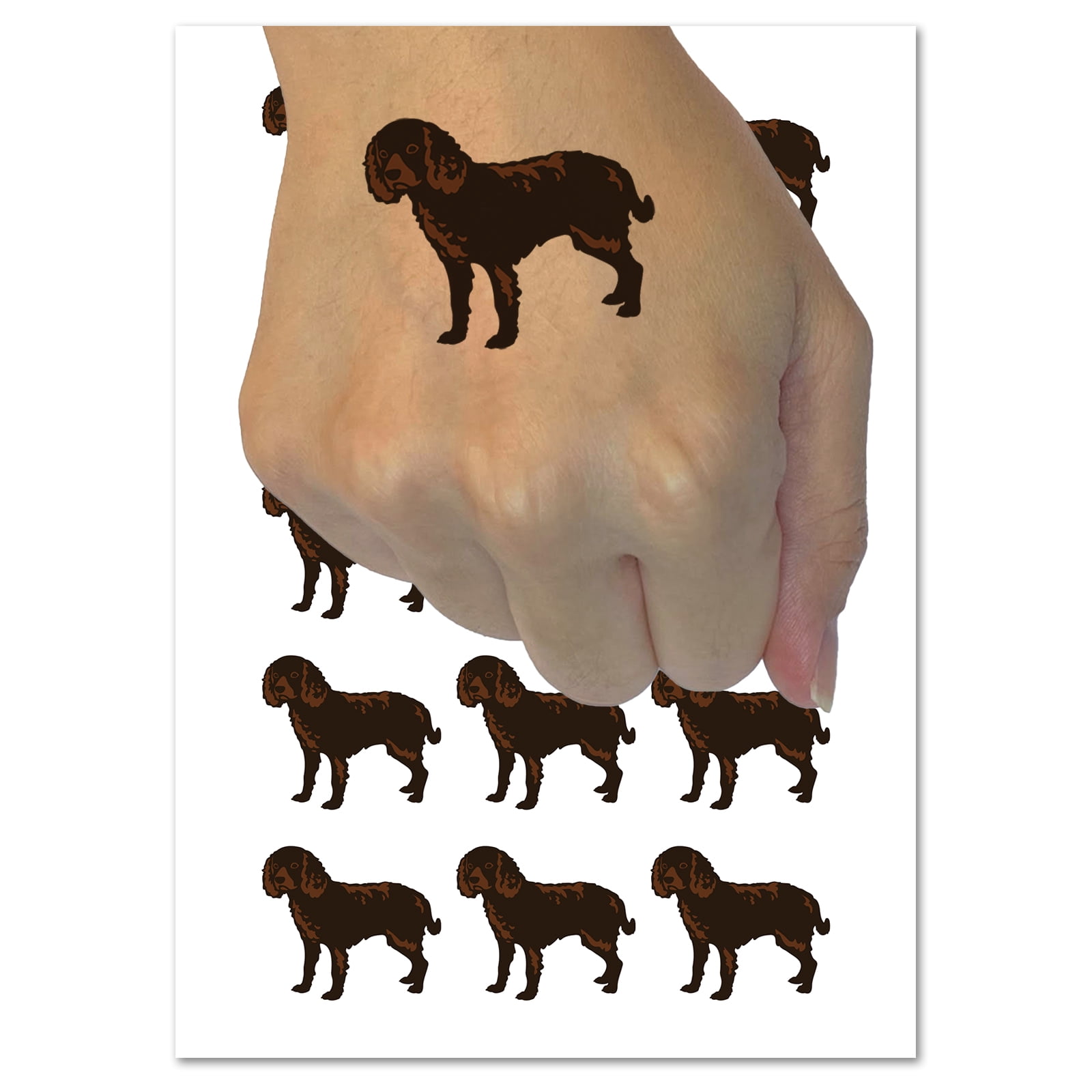 American Water Spaniel Dog Solid Water Resistant Temporary Tattoo Set ...