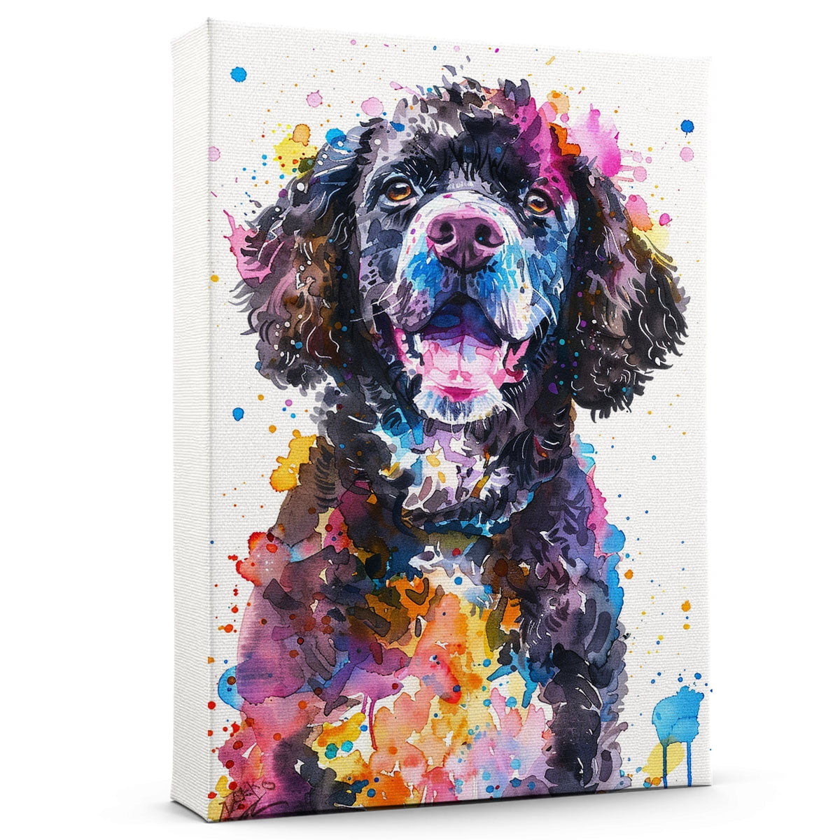 American Water Spaniel Dog Wall Art Animal Oil Painting On Canvas ...