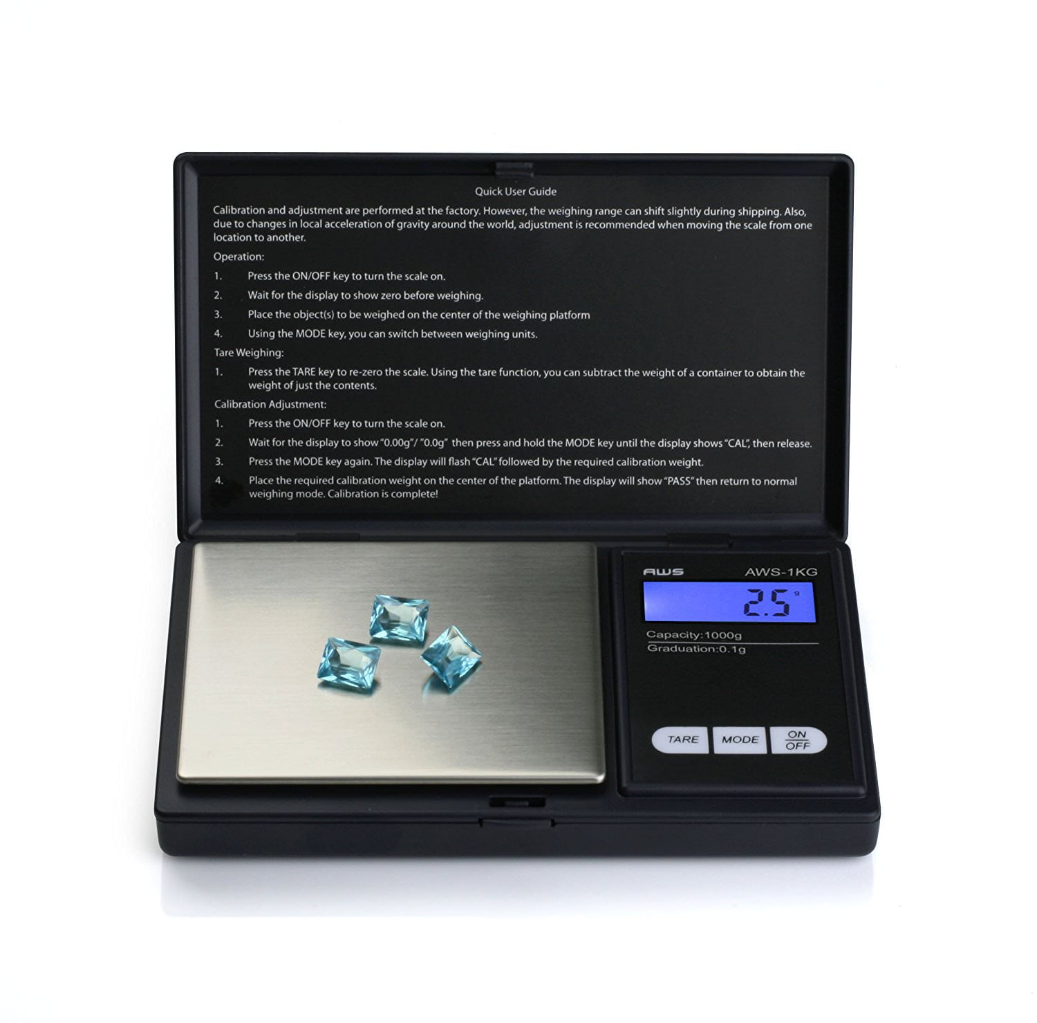 American Weigh Scales AWS-1KG Digital Pocket Scale Black - Walmart.com