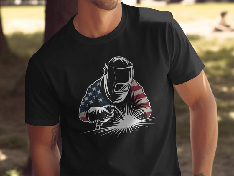 American Welder T-Shirt Hoodie Patriotic USA Flag Welder Gift - Walmart.com