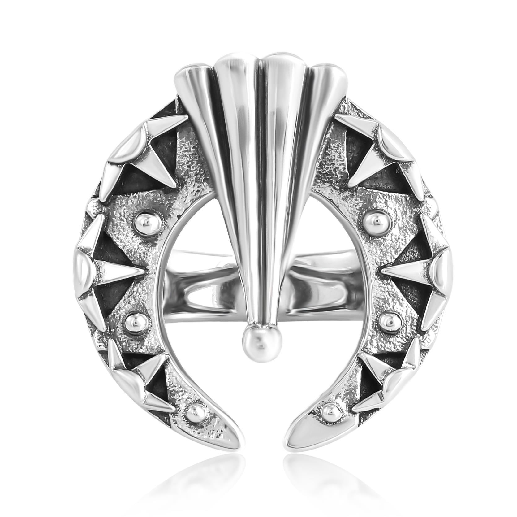 American West Jewelry Sterling Silver Fritz Casuse Textured Naja Ring ...
