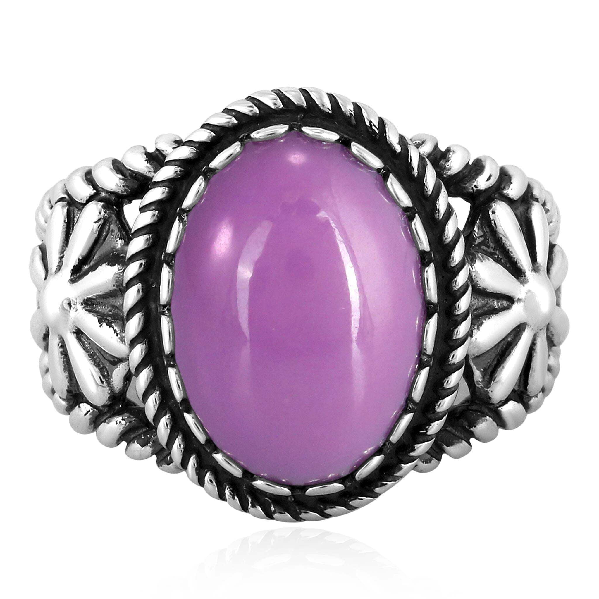 Sterling Silver Phosphosiderite Concha Flower Ring, Sizes 5 to 11 ...