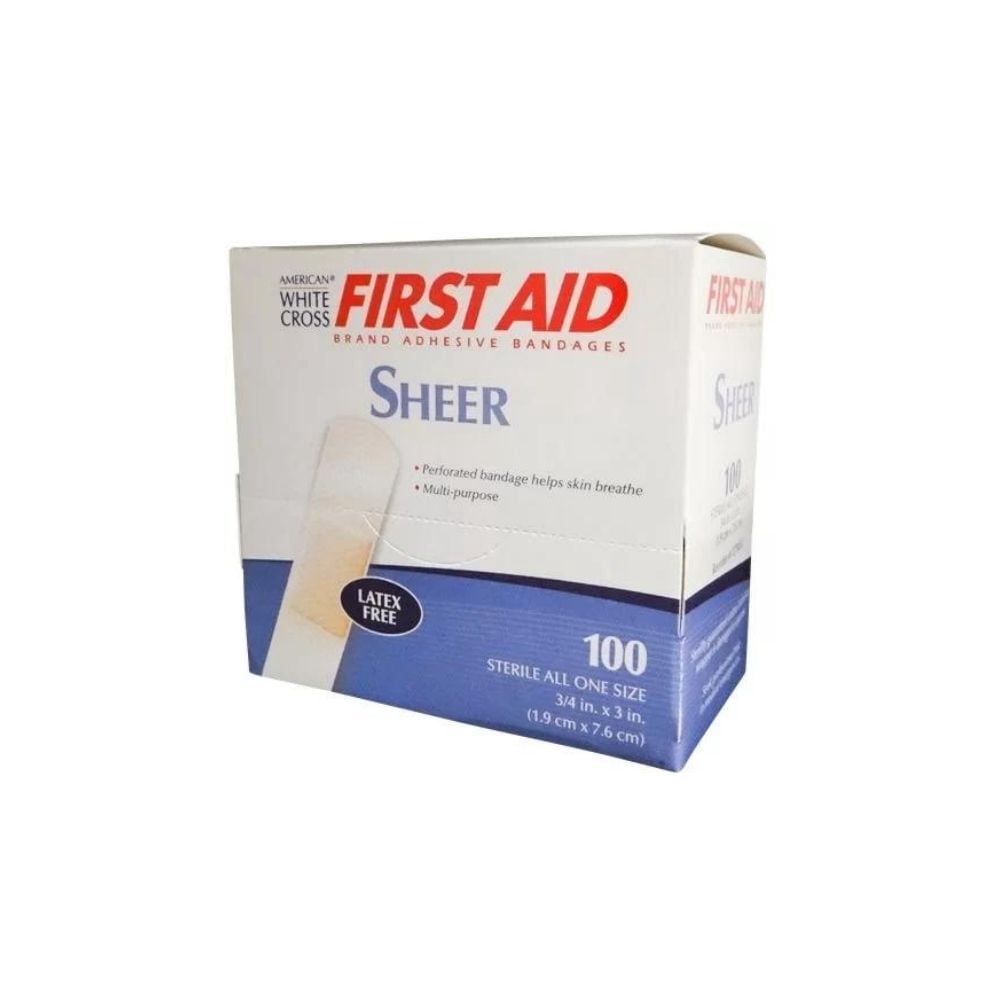 American White Cross 24509 Adhesive Bandages, Sheer Strips, 3/4" x 3 ...