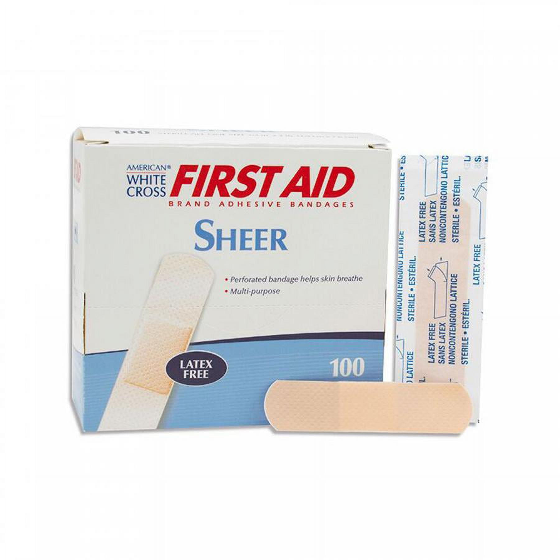 American White Cross Adhesive Bandages, 3/4 Inch x 3 Inches, Plastic ...