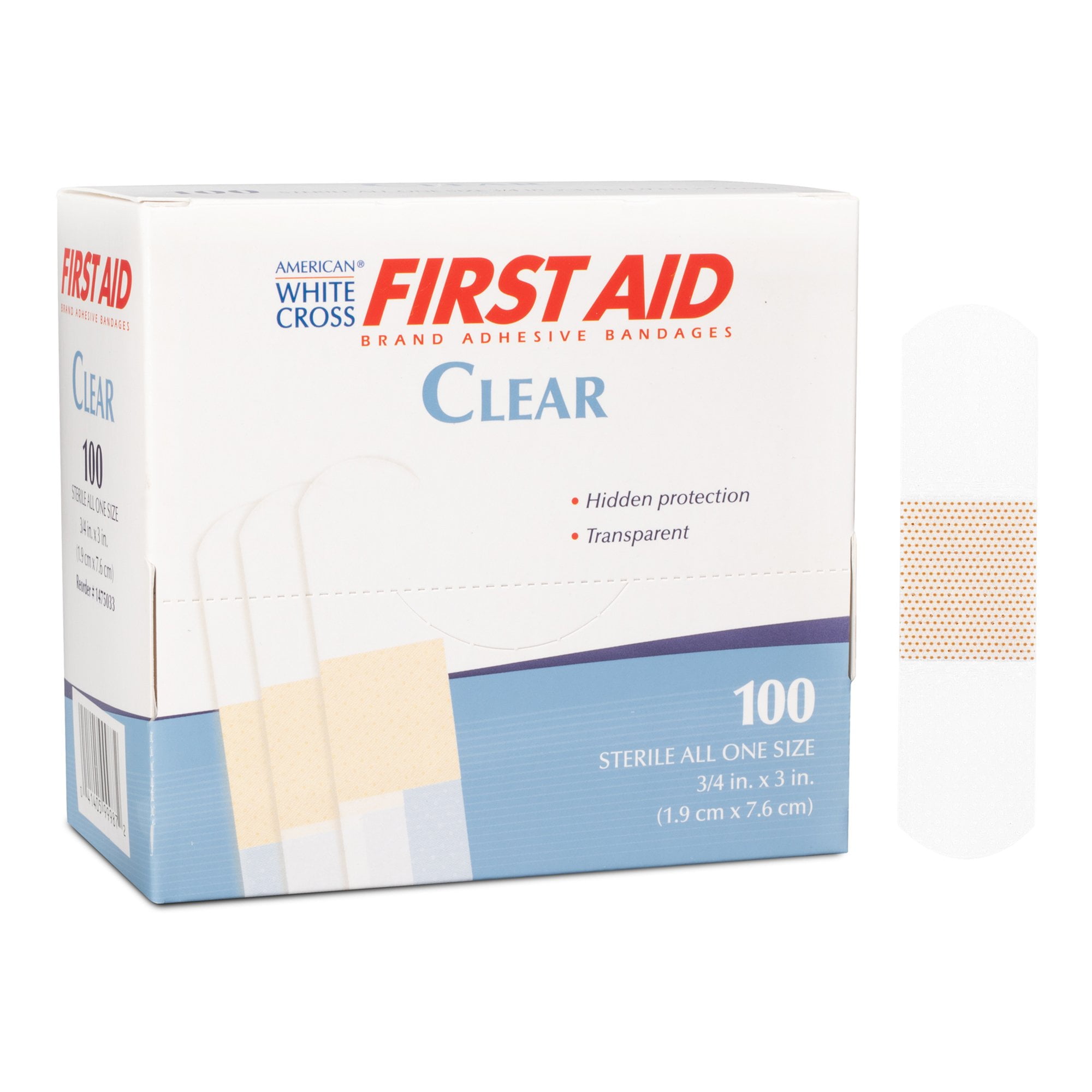 American White Cross First Aid Clear Plastic Adhesive Bandage Sterile ...
