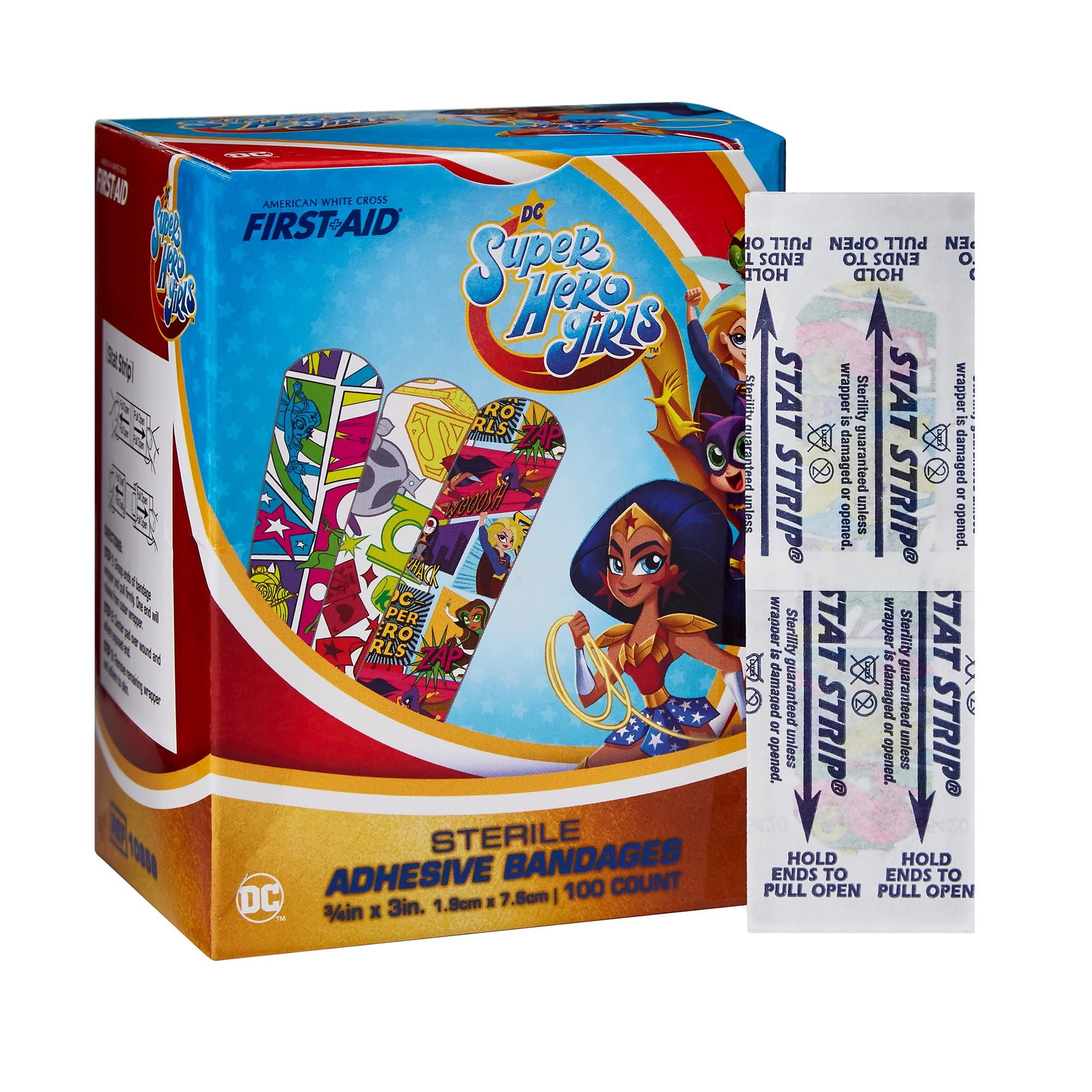 American White Cross First Aid DC Super Hero Girls Kid Design Adhesive ...