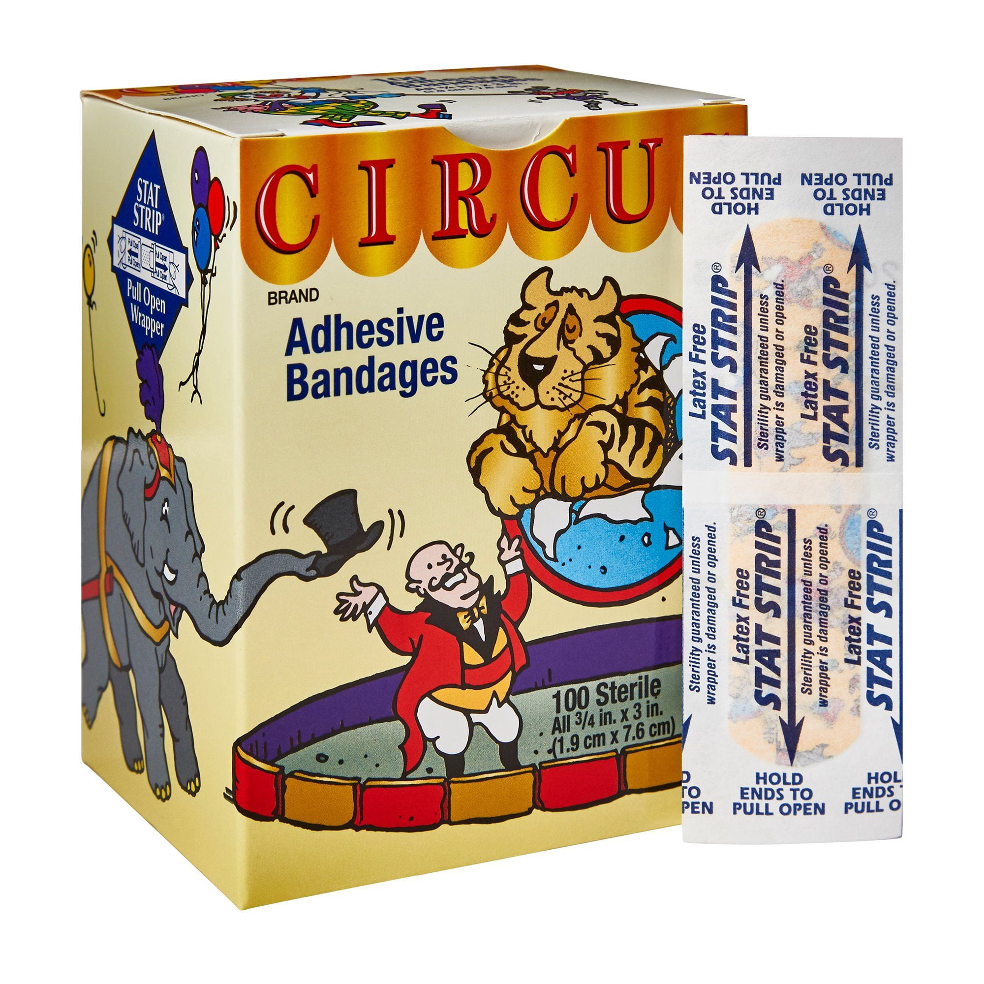American White Cross Stat Strip Circus Kid Design Adhesive Strip, x 3 ...