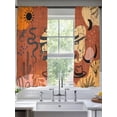 American Wild West Cowboy Abstract Cow Sheer Curtains 2 Panels Set ...
