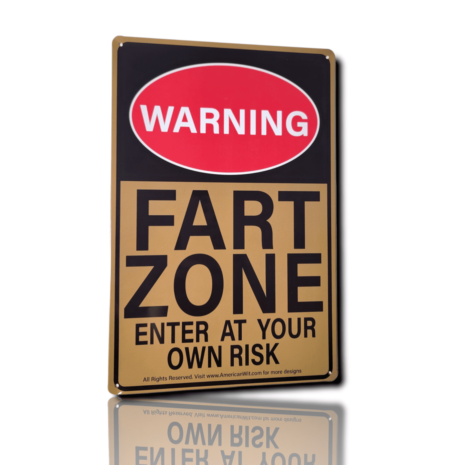 American Wit 8" x 12" Metal Tin Sign (WARNING FART ZONE ENTER AT YOUR ...
