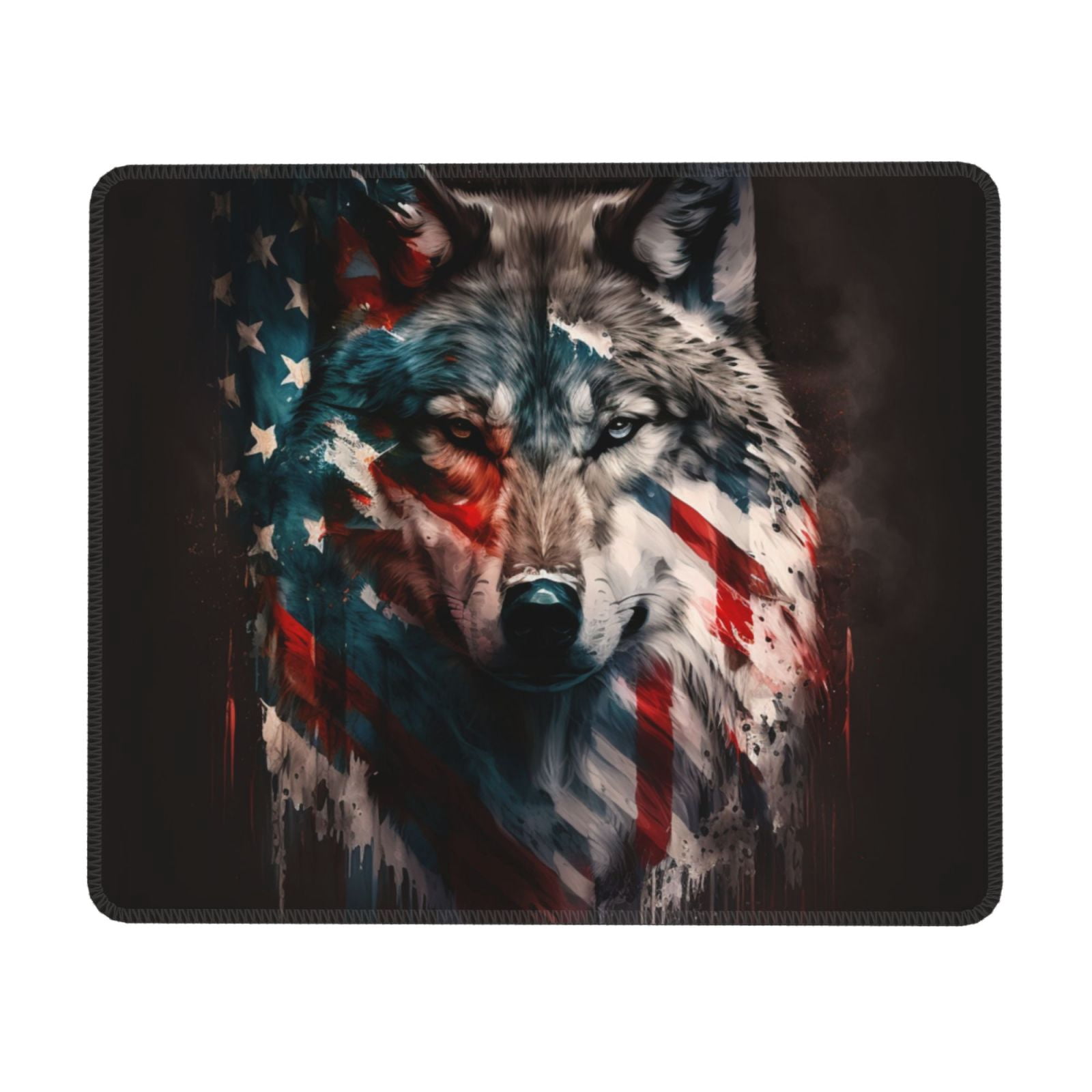 American Wolf USA Flag Mouse Pad Non-Slip Rubber Gaming Mousepad ...