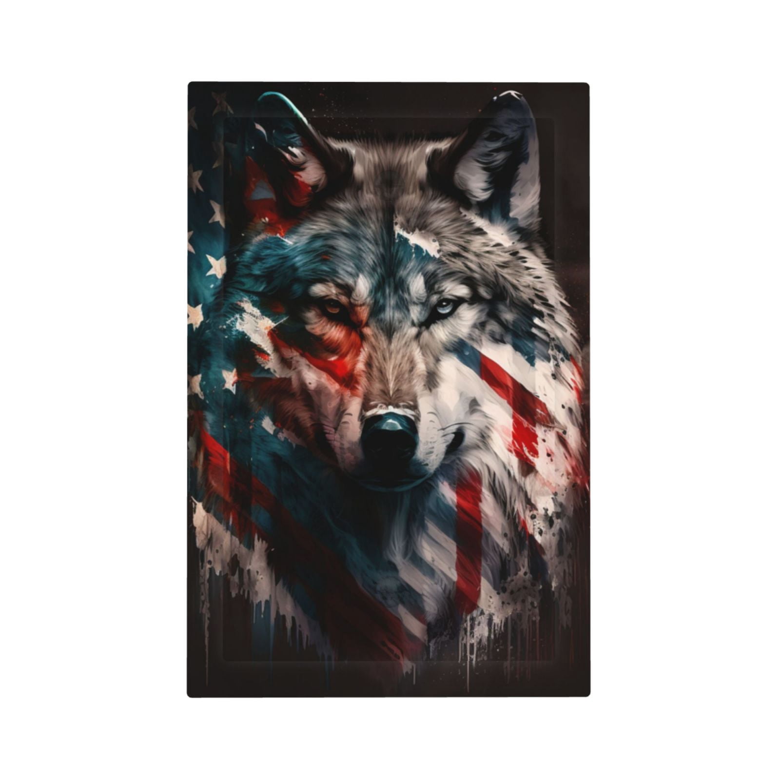 American Wolf USA Flag No Device Blank Wall Plate 1 Gang Decorative ...