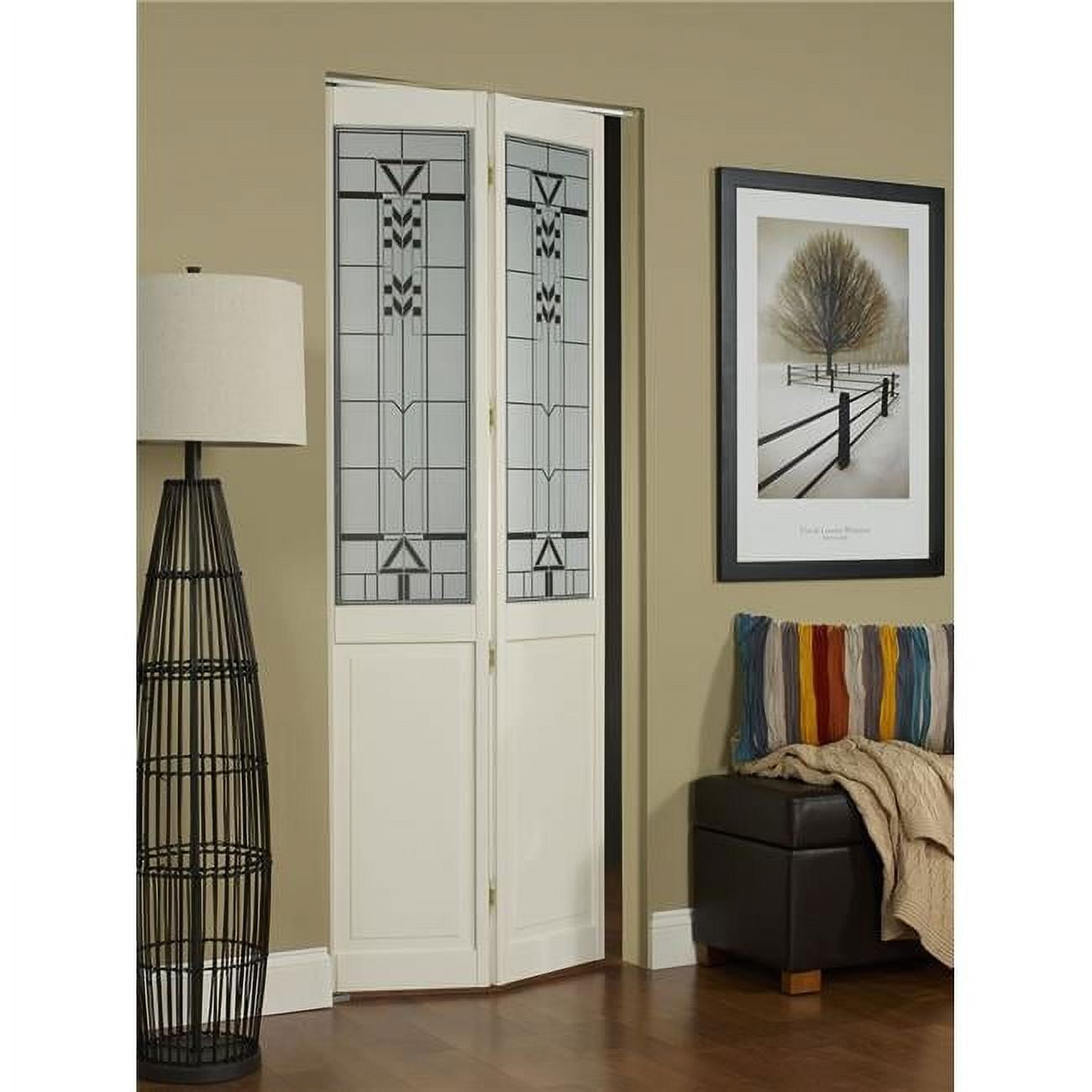 American Wood 814726 30 x 80 in. Half Glass Sedona Bifold Door ...