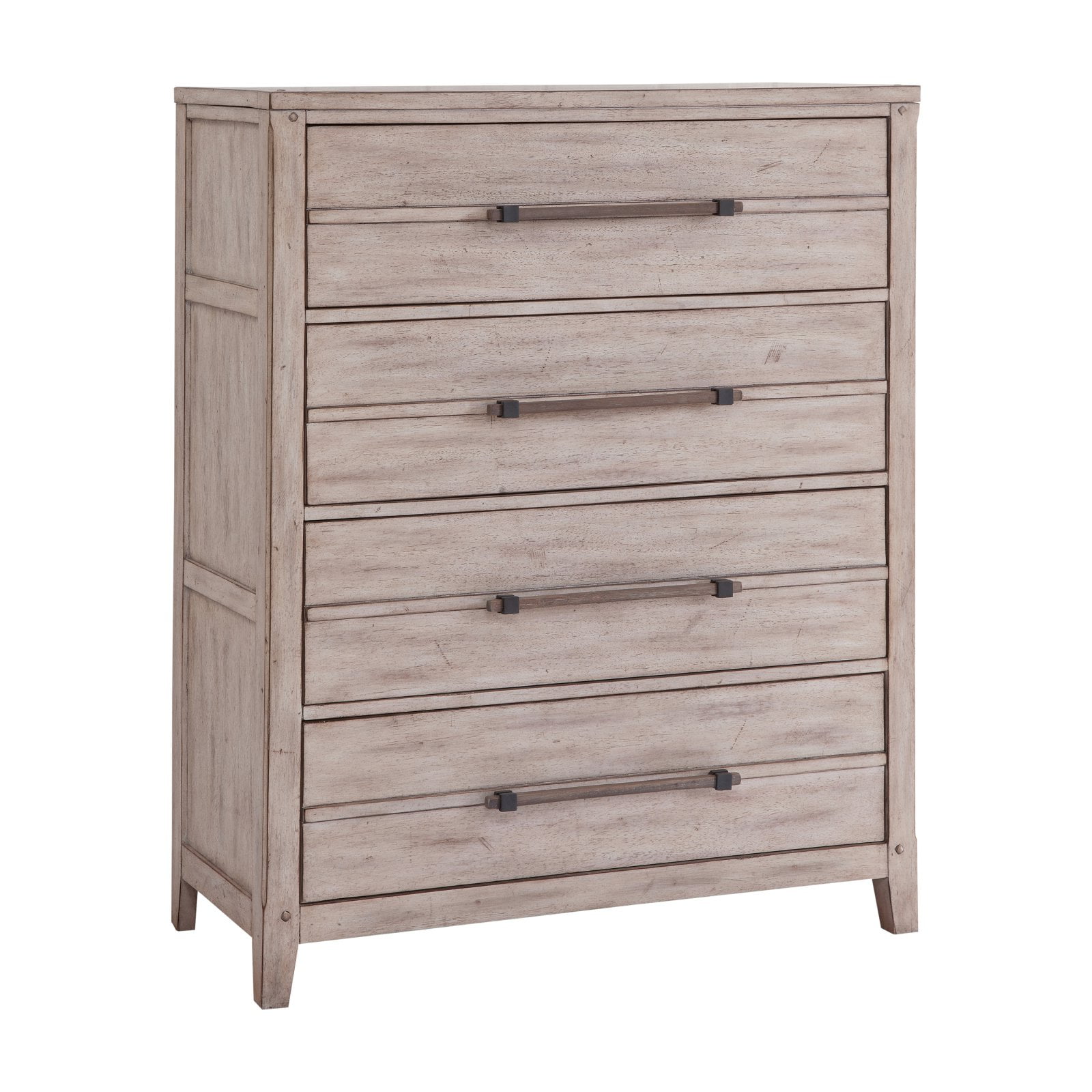 Rustic American Woodcrafters Aurora 4-Drawer Whitewashed Wood Chest ...