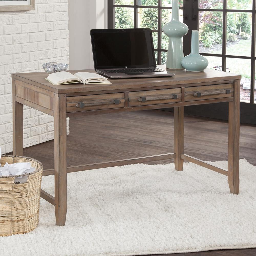 American Woodcrafters Aurora Weathered Gray 50-inch Wood Writing Desk ...