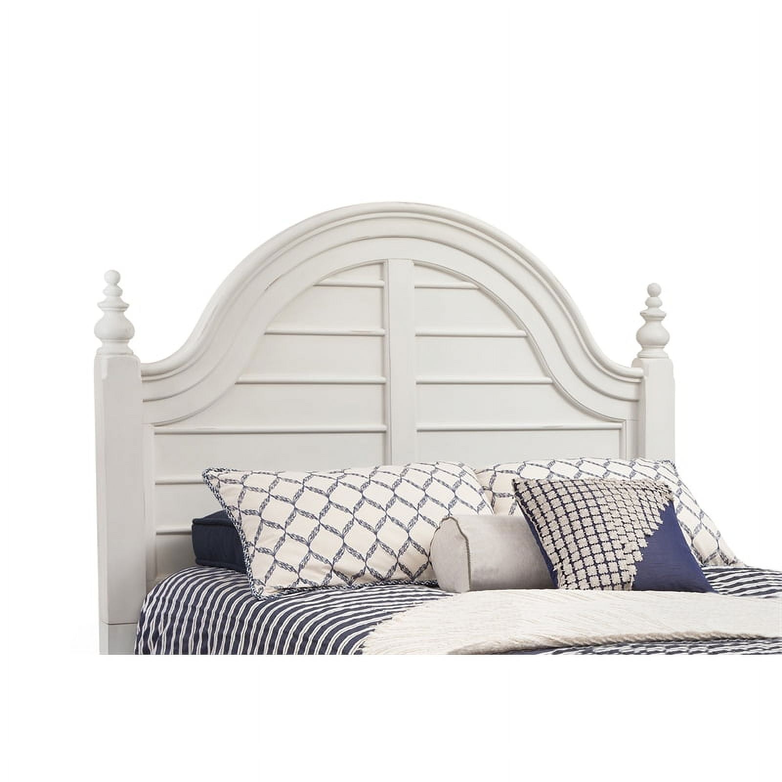 American Woodcrafters Rodanthe Dove White Queen Wood Panel Headboard ...