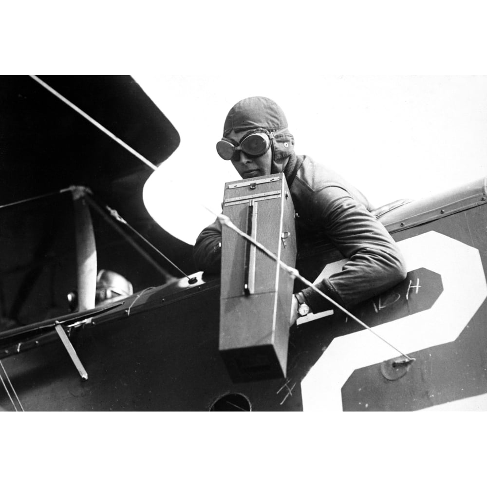 American World War I Aviator Photographing Ground Positions With An ...