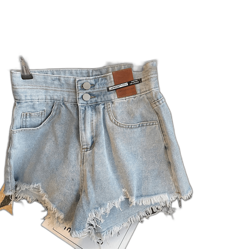 American Zipper Design Pocket High -Waisted Straight Tube, Water, Wide ...