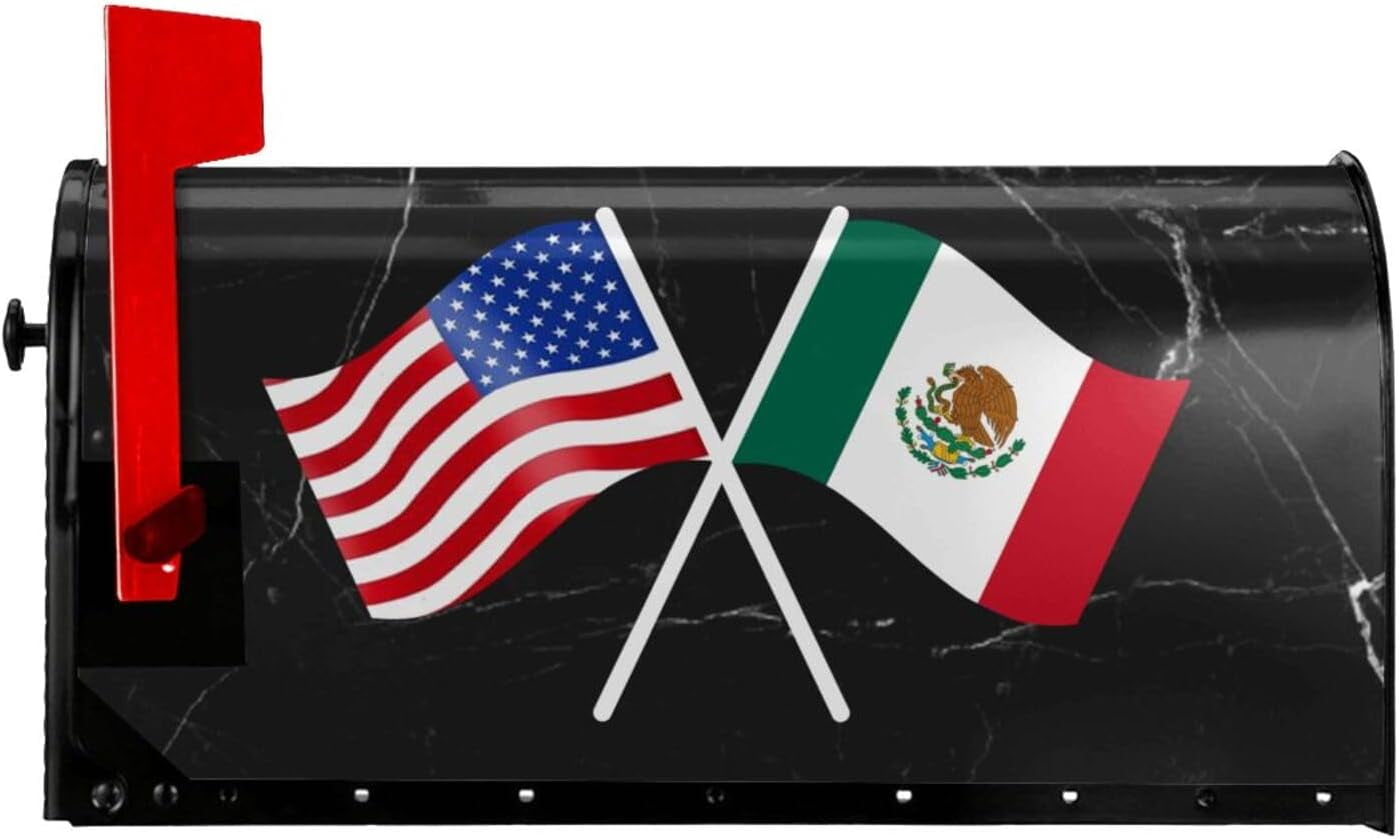 American and Mexico Flag Mailbox Cover Magnetic Outdoor Decorative ...