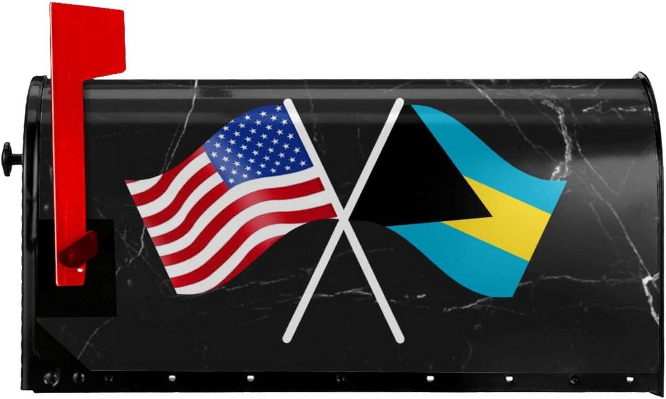 American and The Bahamas Flag Mailbox Cover Magnetic Outdoor Decorative ...