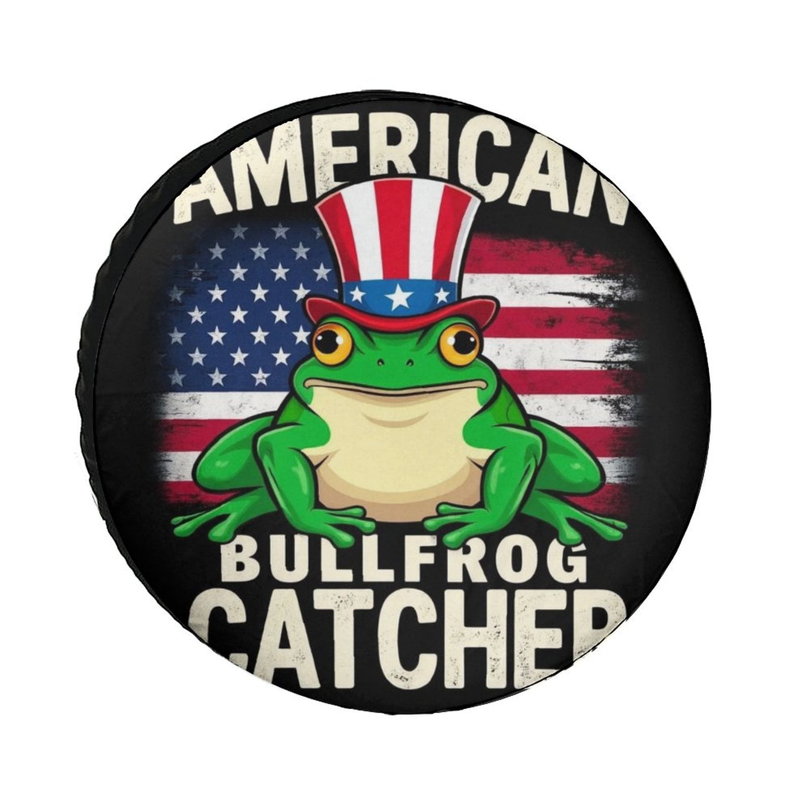 American bullfrog catcher catches and eats frogs Spare Tire Cover 14 ...