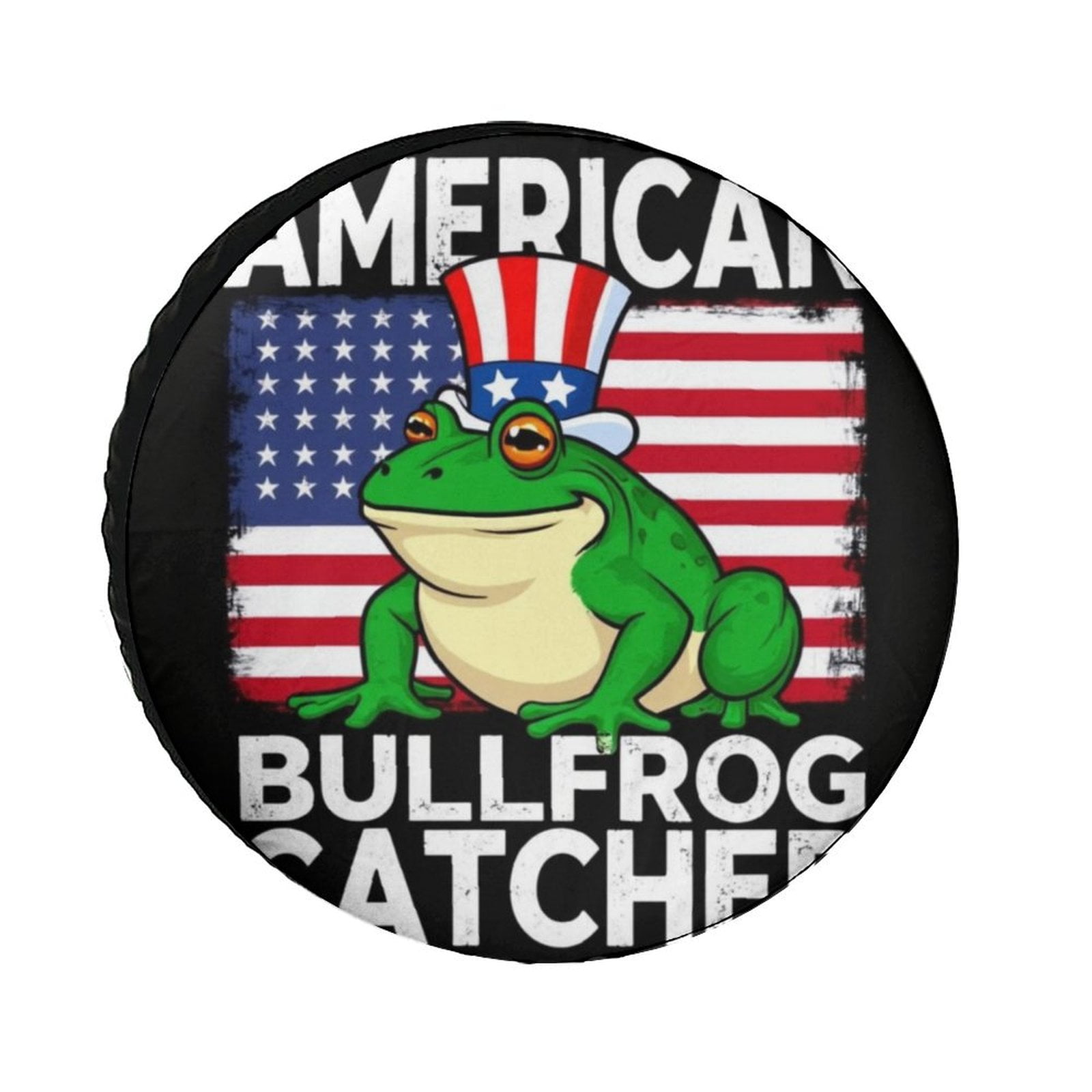 American bullfrog catcher catches and eats frogs Spare Tire Cover 14 ...