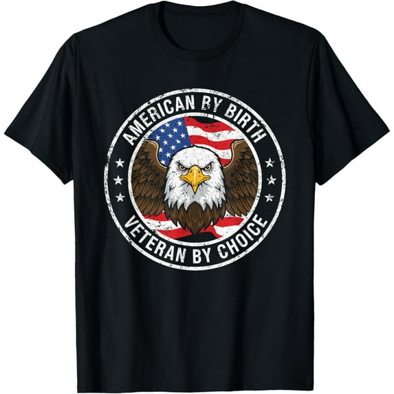 American by Birth Veteran by Choice US Flag Veterans Day T-Shirt Tops ...