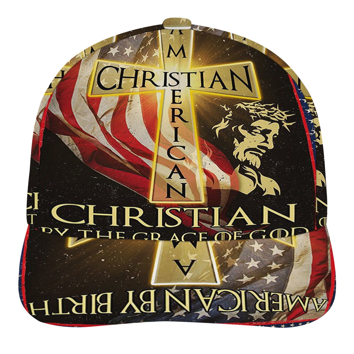 American flag By Birth Christian By The Grace Of god baseball cap hat ...