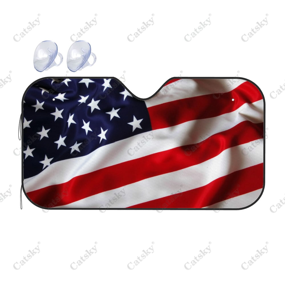 American flag Car Sunshade Interior Accessories Folding Sunscreen Anti ...