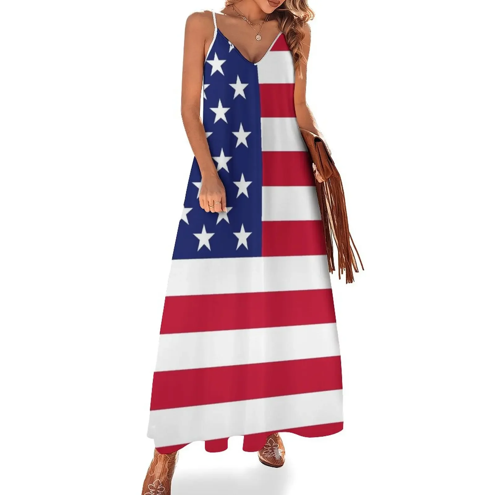 American flag Sleeveless Dress elegant evening dresses for women 2025 dresses korean style Dress ...