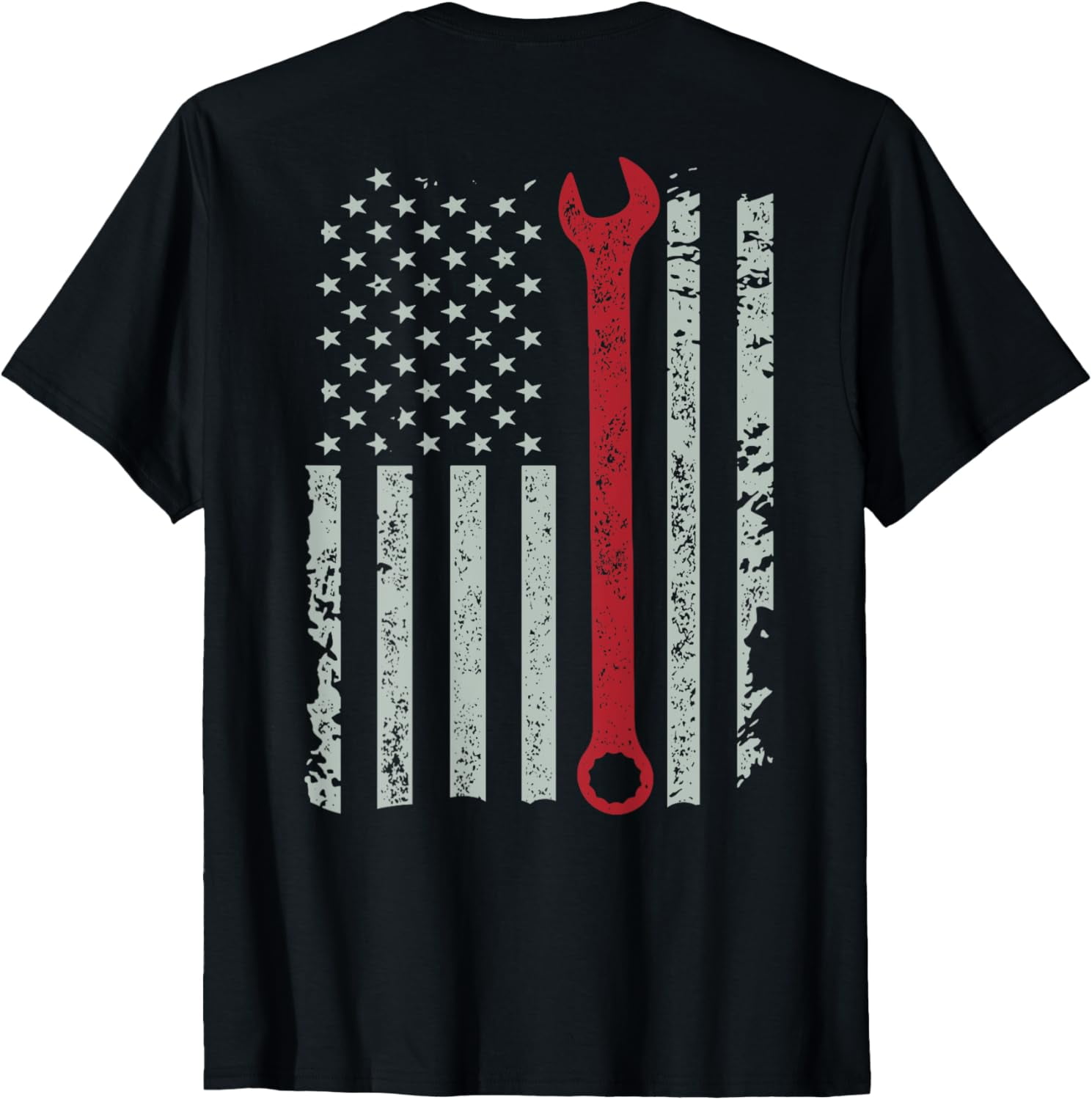 American flag mechanic wrench shirt patriotic design - Walmart.com