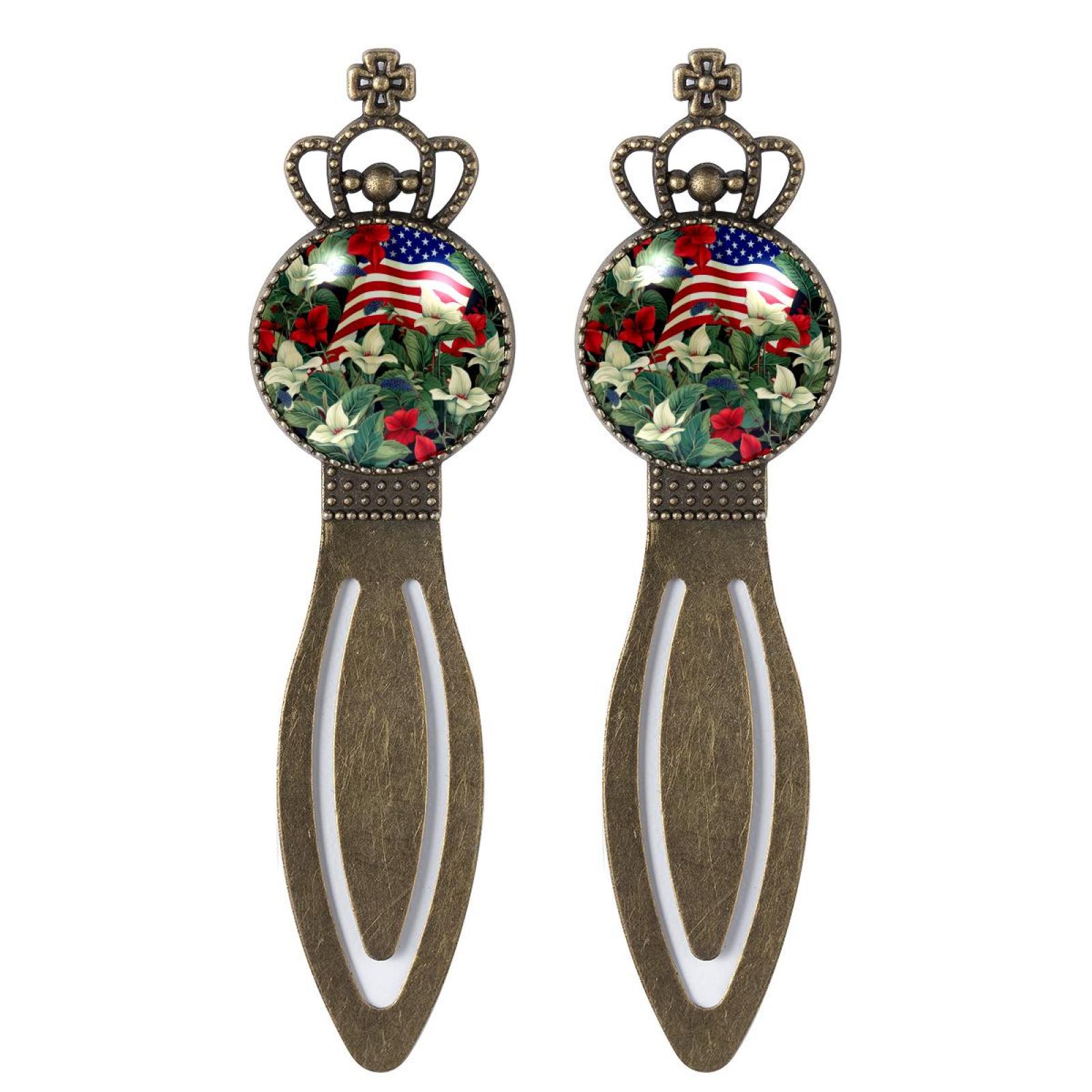 American flag plant Book Markers: Vintage Copper Crown-Shaped Bookmarks ...