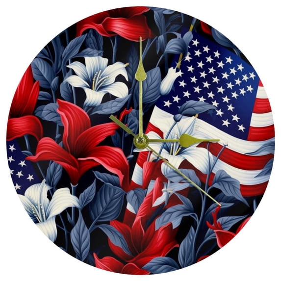 American flag plant Circular Acrylic Wall Clock - Elegant Timepiece for ...