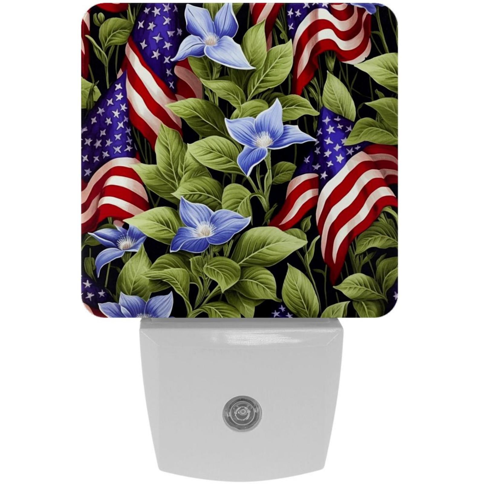 American flag plant LED Square Night Light - Energy Efficient Plug-in ...