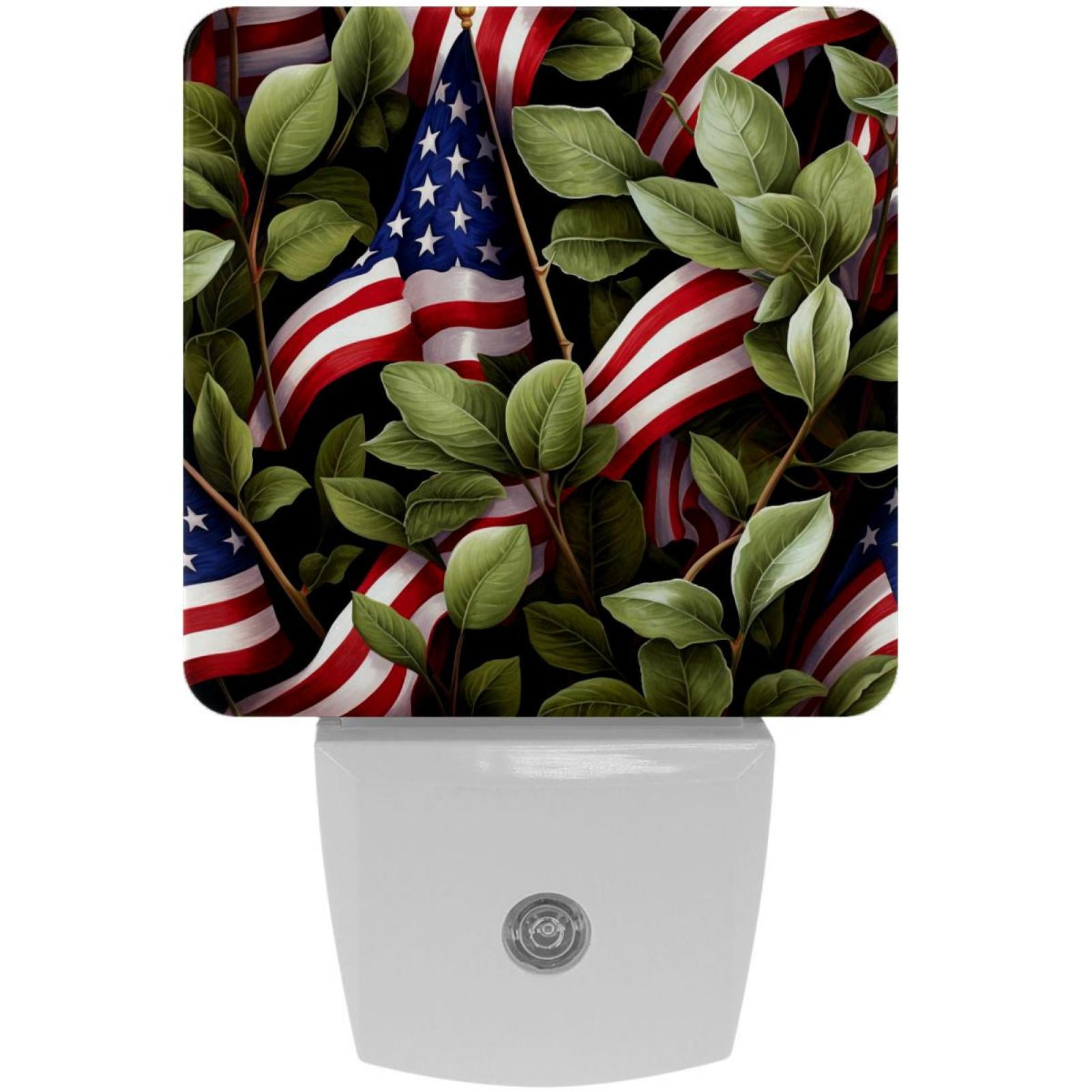 American flag plant LED Square Night Light - Energy Efficient Plug-in ...