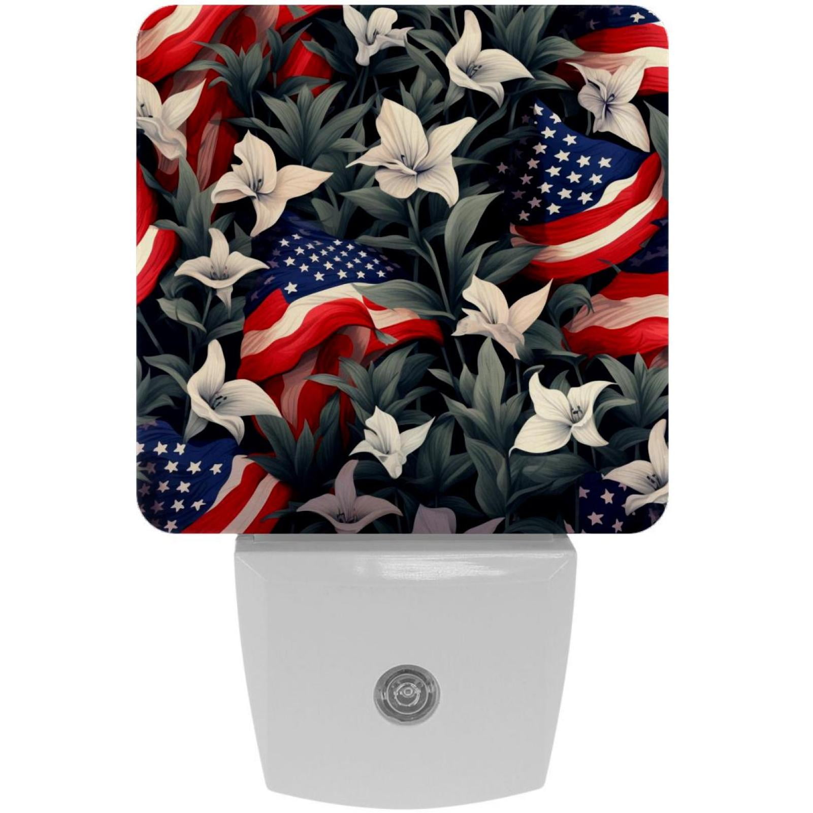 American flag plant LED Square Night Light - Soft Glow Plug-in Lamp ...