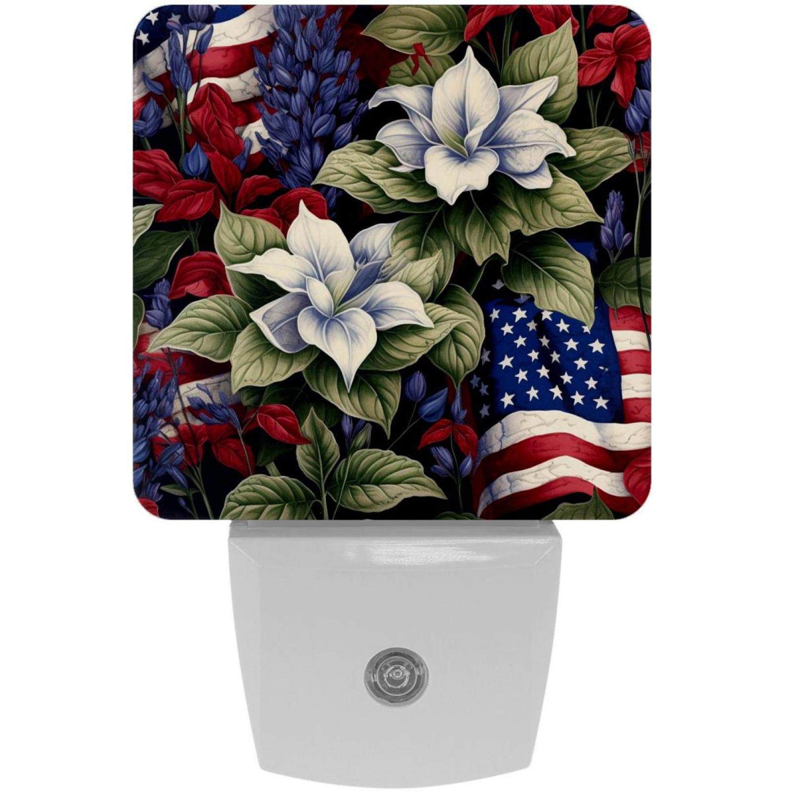 American flag plant LED Square Night Light - Soft Glow Plug-in Lamp ...