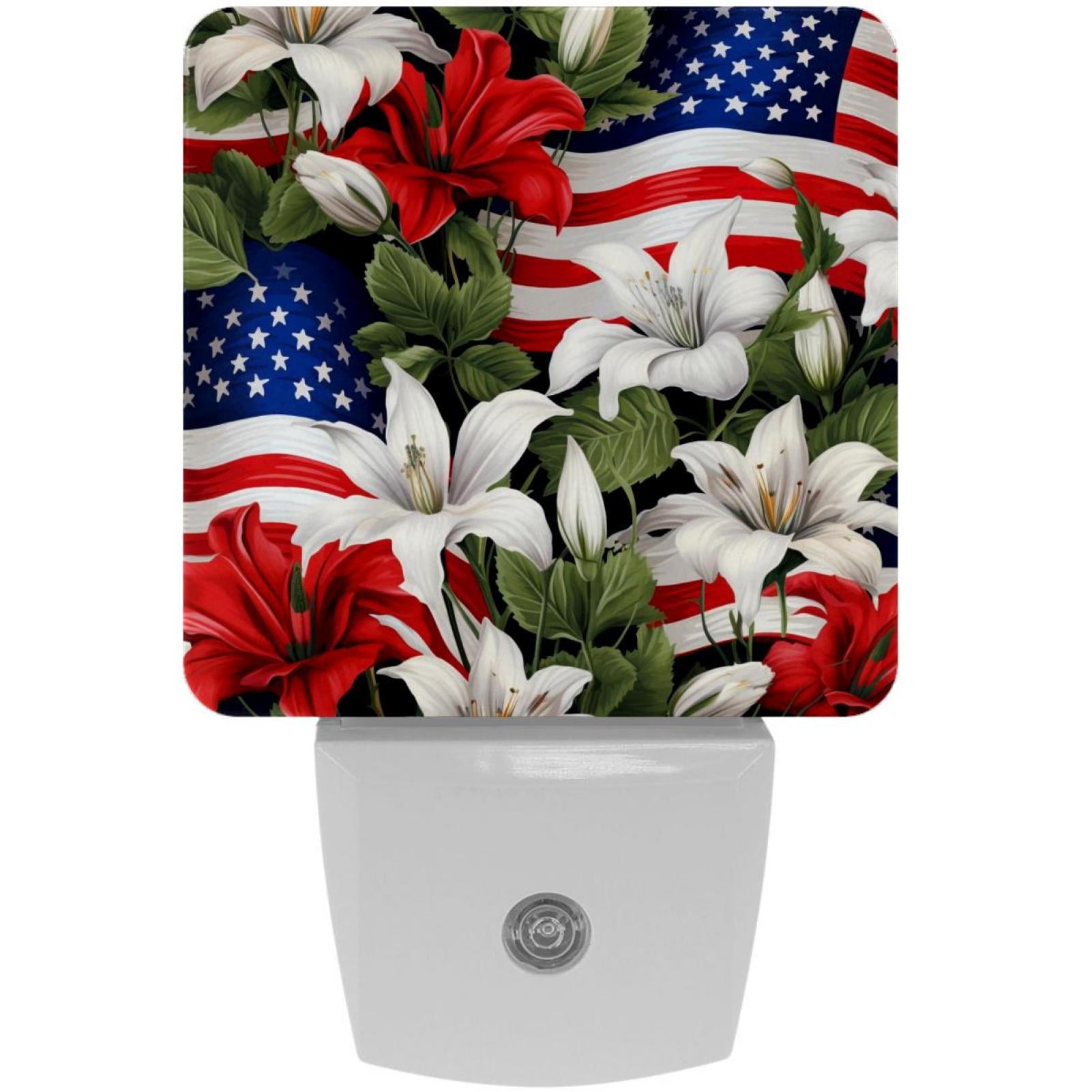 American flag plant LED Square Night Lights - Energy Efficient Bedside ...