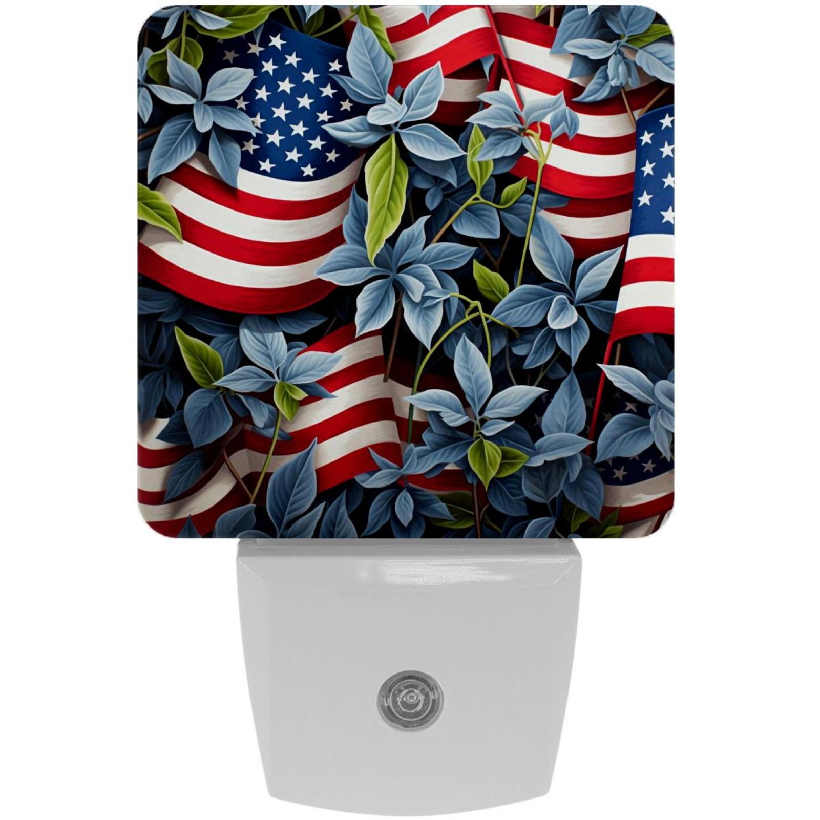American flag plant LED Square Night Lights - Energy Efficient Plug-in ...