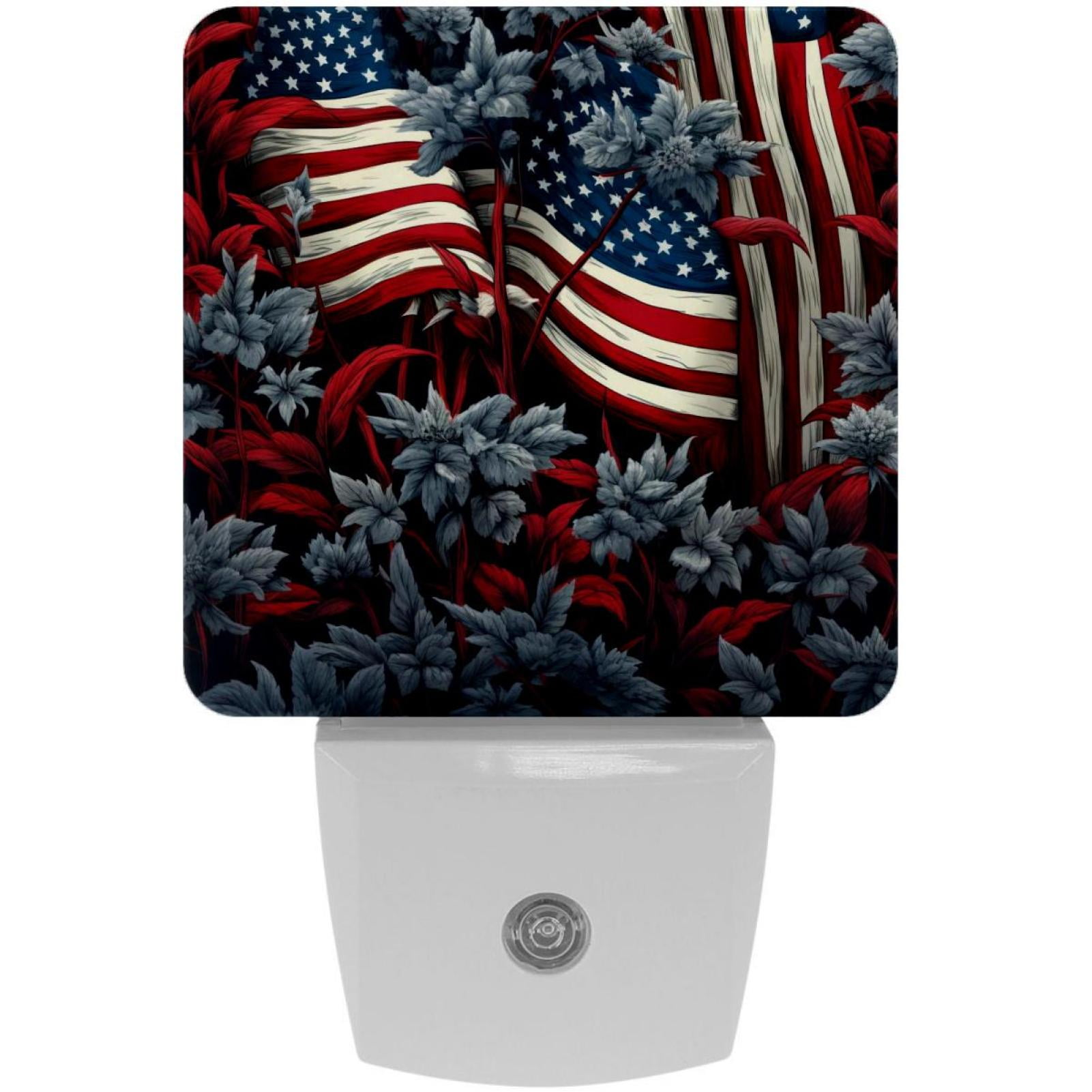 American flag plant LED Square Night Lights - Energy Efficient Plug-in ...
