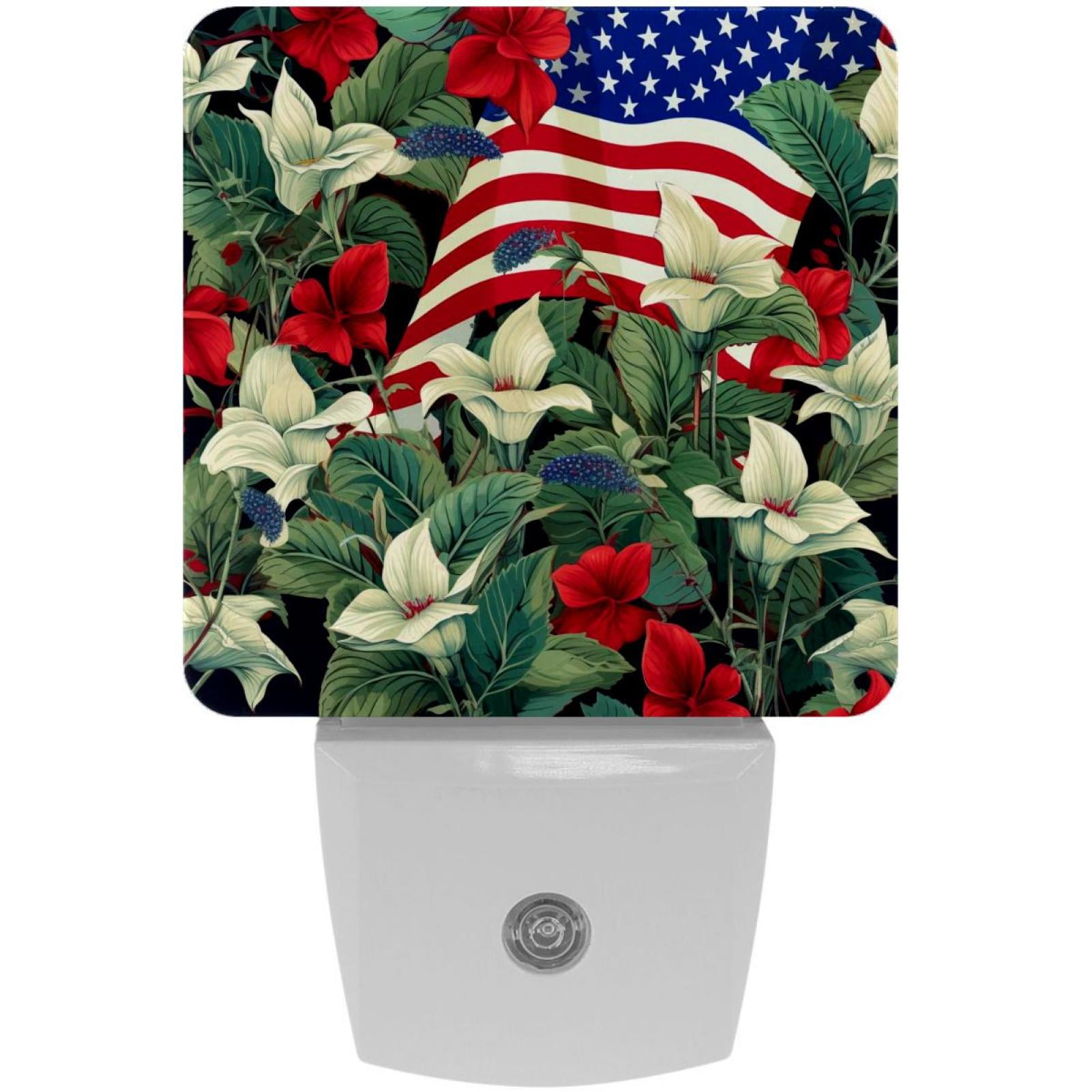 American flag plant LED Square Night Lights - Energy Efficient Plug-in ...