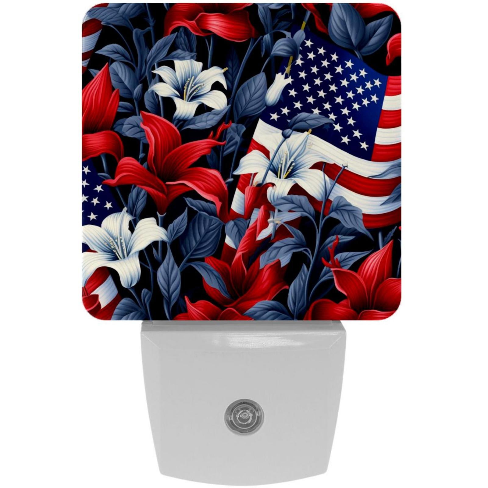 American flag plant LED Square Night Lights - Portable and Stylish for ...