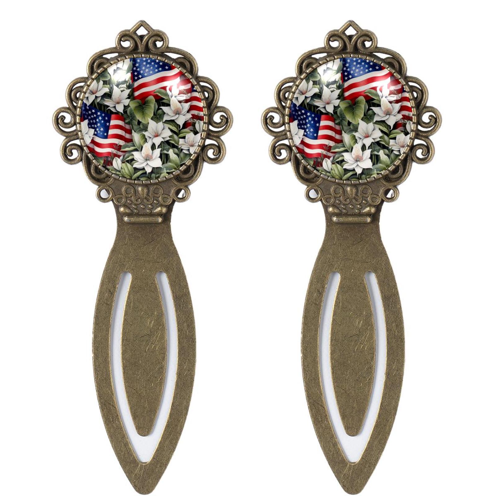 American flag plant Set of Two Vintage Copper-Colored Lace Bookmarks ...
