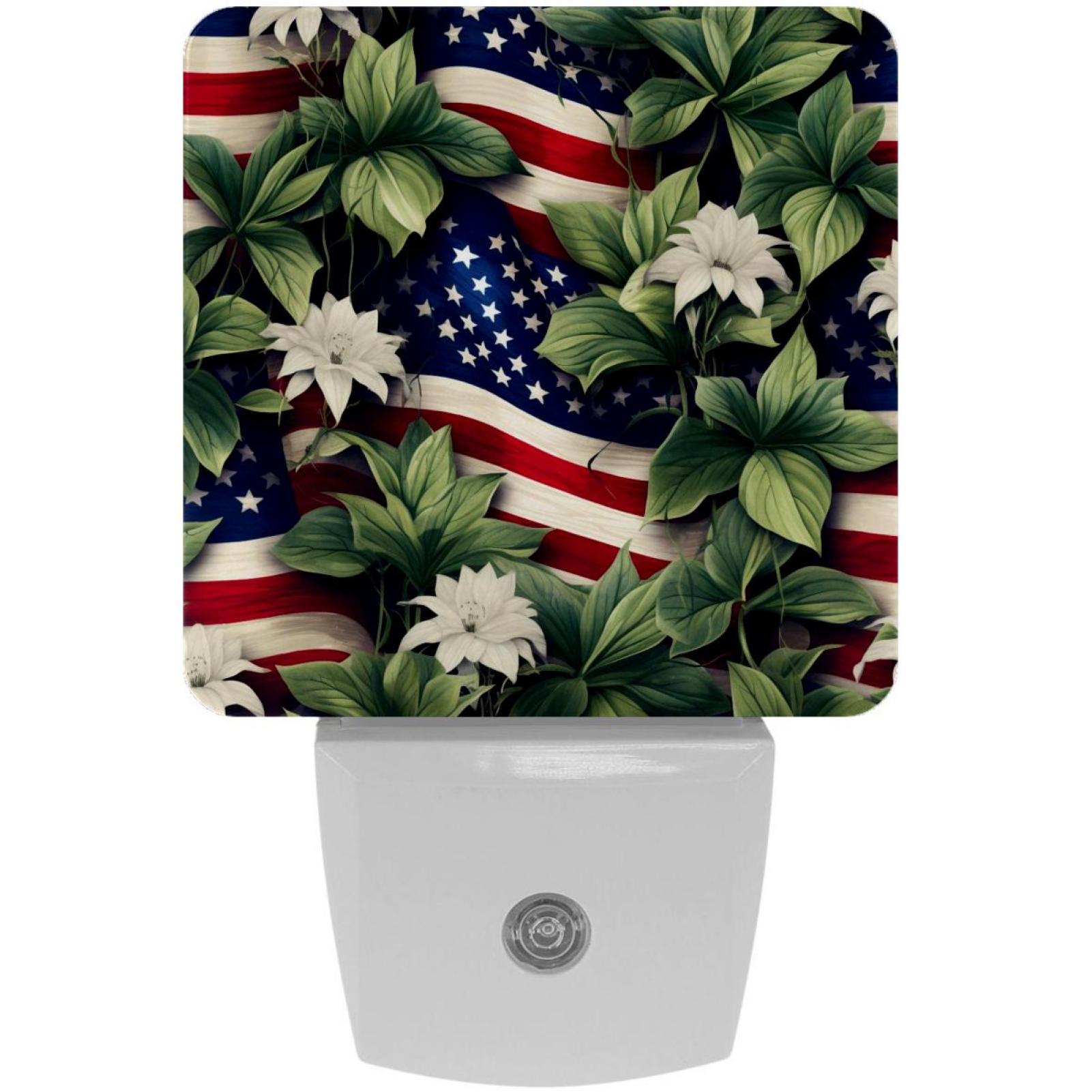 American flag plant Square LED Night Lights - Small, Portable, and ...