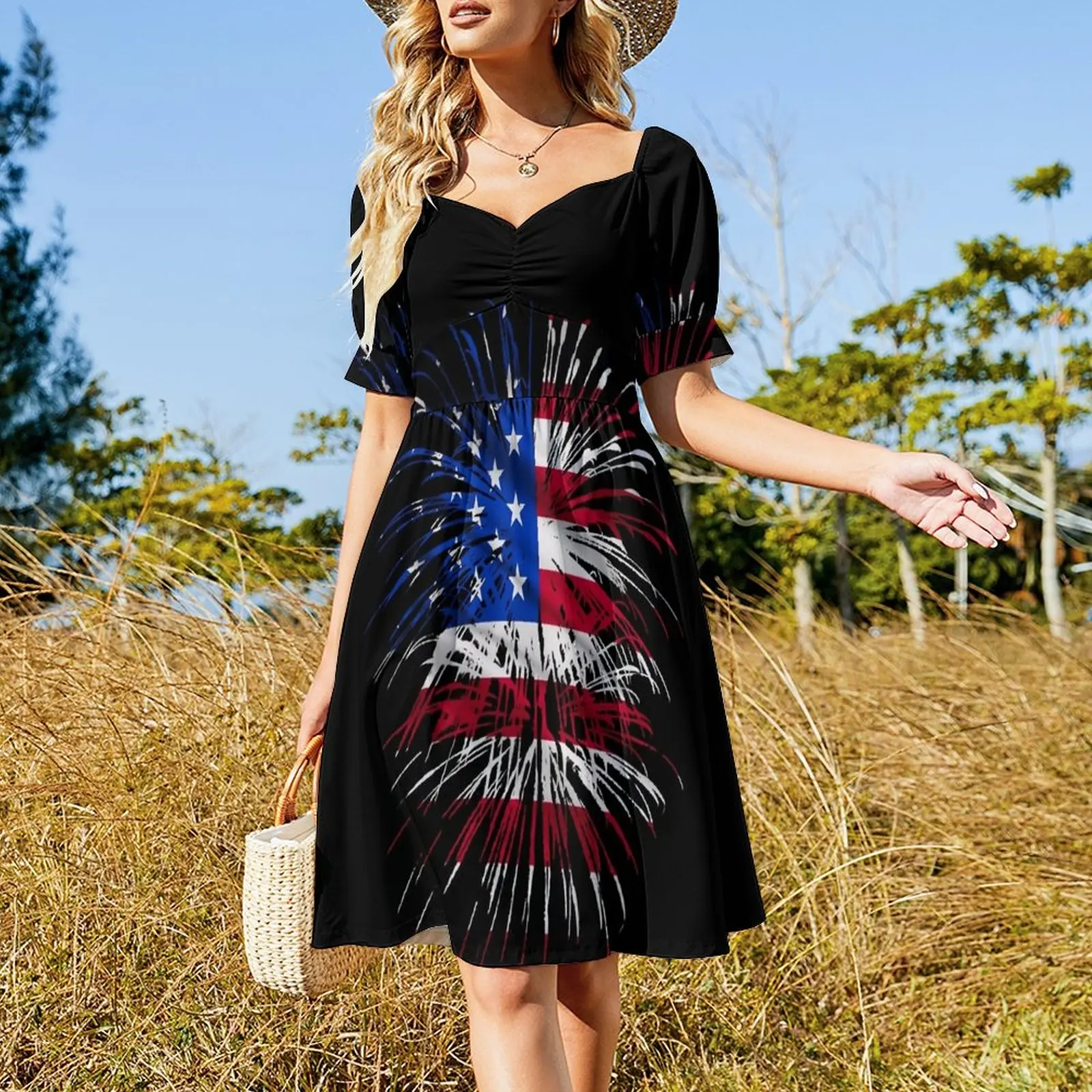 American flag sparks Sleeveless Dress summer dresses for women 2024 ...