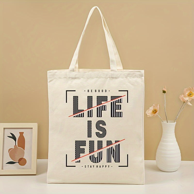 American monogram canvas tote bag, reusable outdoor tote bag for ...