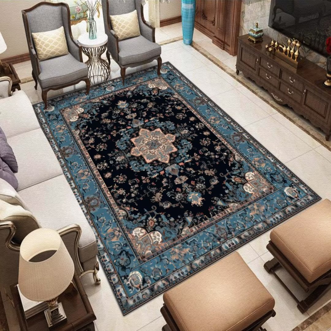 American retro Carpets for Living Room Luxury Home r Bedroom Non-slip ...