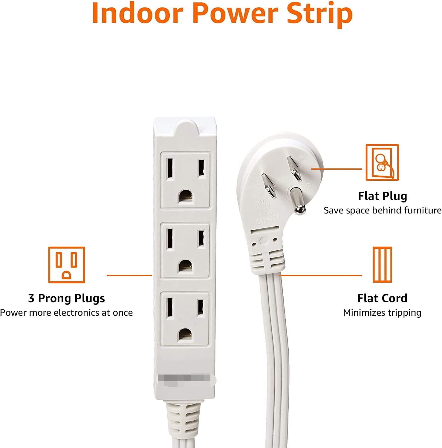 American standard socket three-pin durable cable one-time molding anti ...